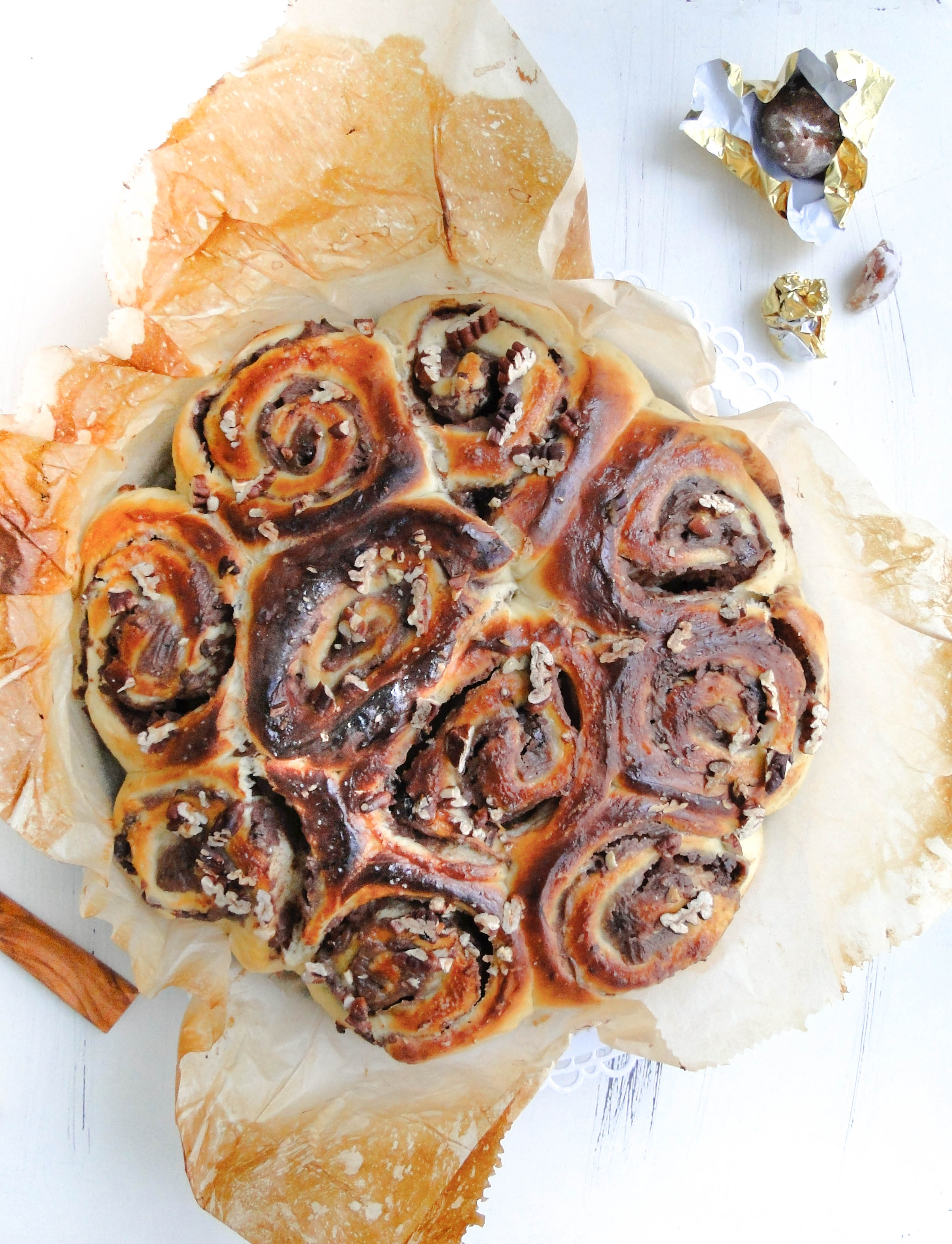 Chocolate chestnut rolls